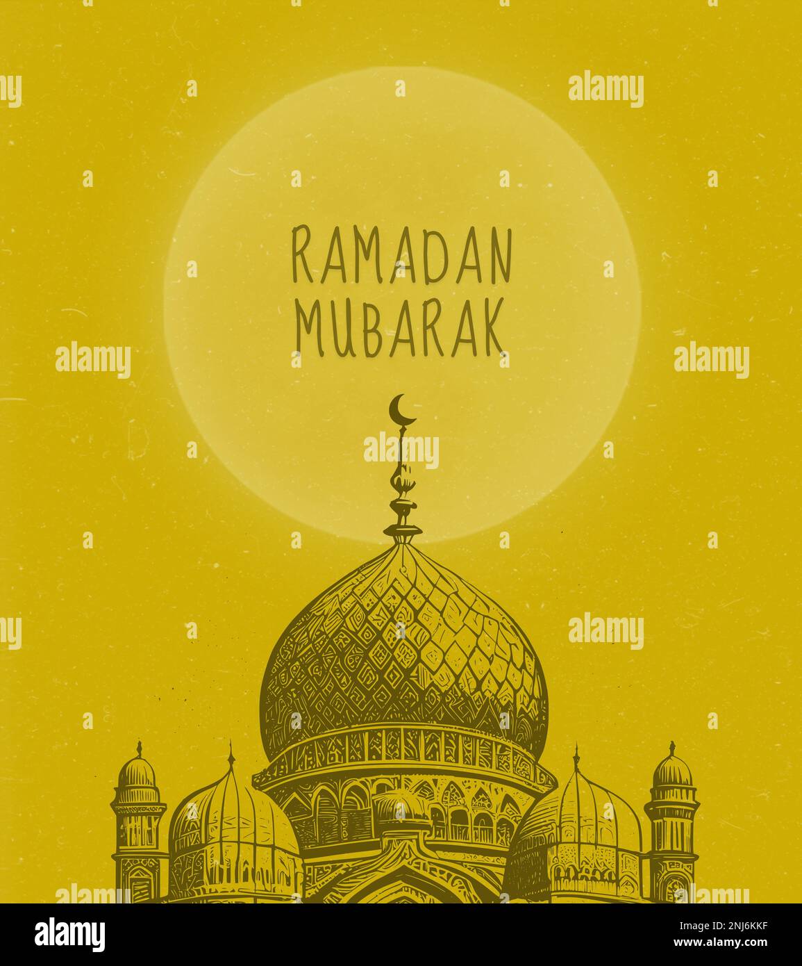 Ramadan Mubarak yellow textures with moon shine poster, banner, cards ...