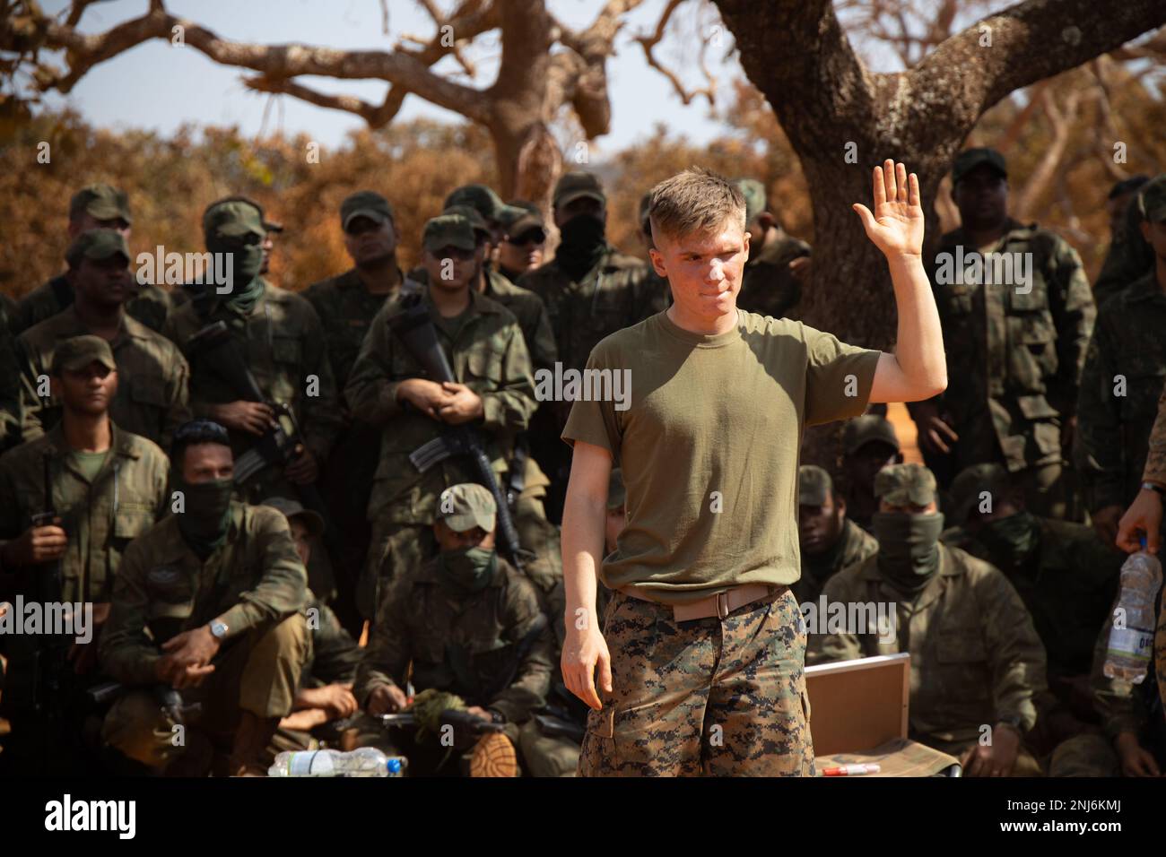A U.S. Marine with India Company, 3rd Battalion, 1st Marine Regiment ...