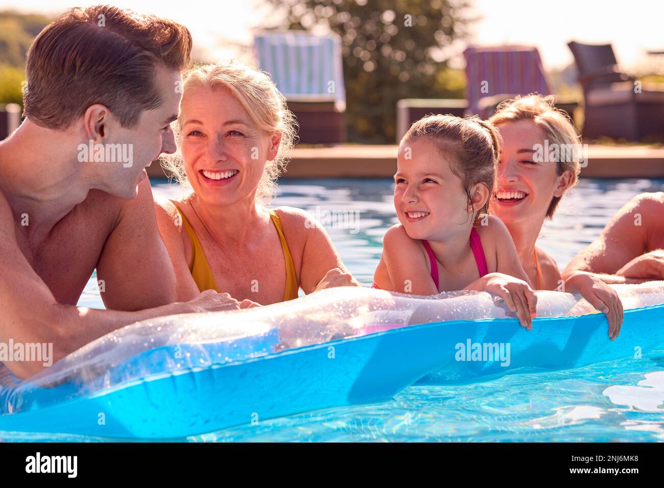 Family pool holiday grandmother hi-res stock photography and images - Alamy