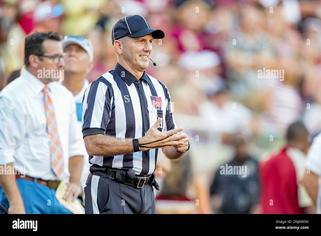 TALLAHASSEE, FL - OCTOBER 01: Head Line Judge Matthew Fitzgerald during ...