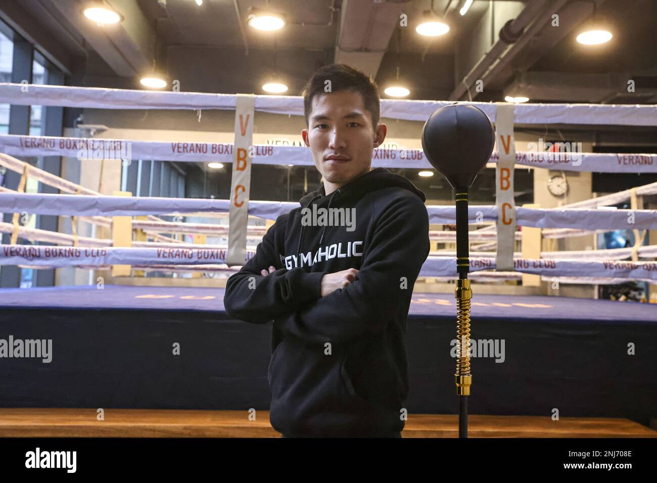 Boxing coach Raymond Poon Kai-ching in Verano Boxing Club at Sai Ying ...