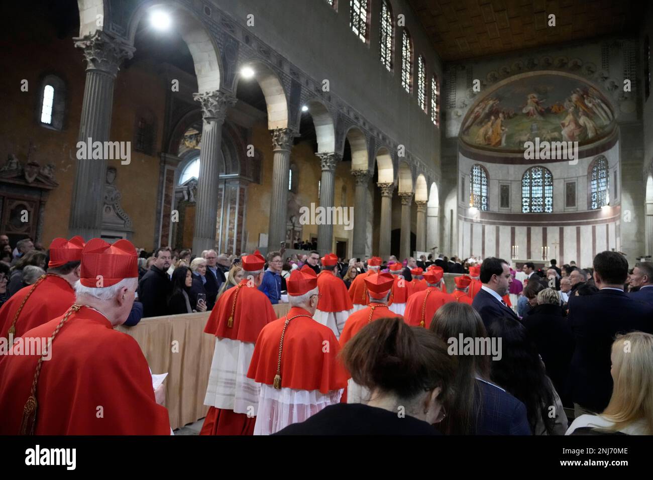 Cardinals arrive at the Basilica of Santa Sabina in Rome where he will ...