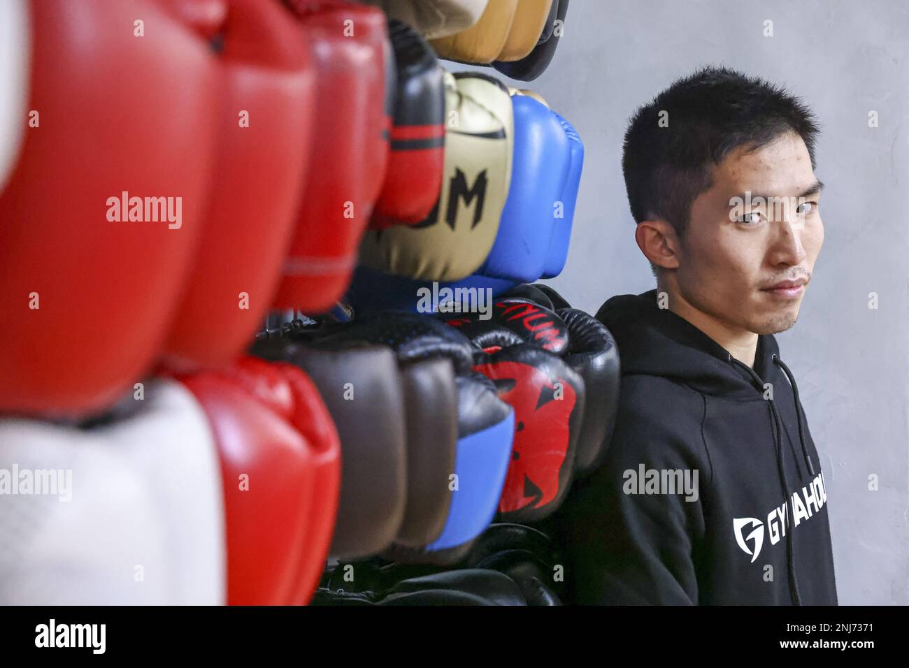 Boxing coach Raymond Poon Kai-ching in Verano Boxing Club at Sai Ying ...