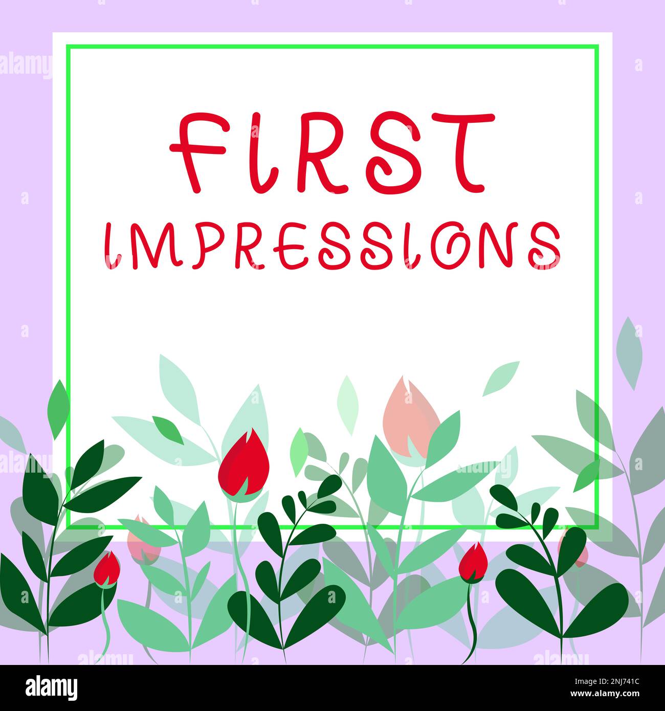 Text caption presenting First Impressions, Word Written on What a ...