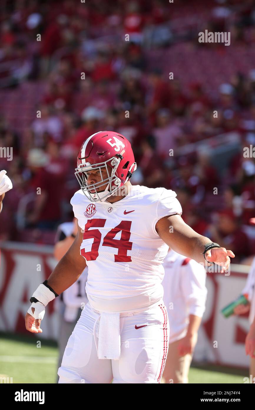 October 1, 2022: Tyler Steen #54 Alabama offensive lineman motions to ...