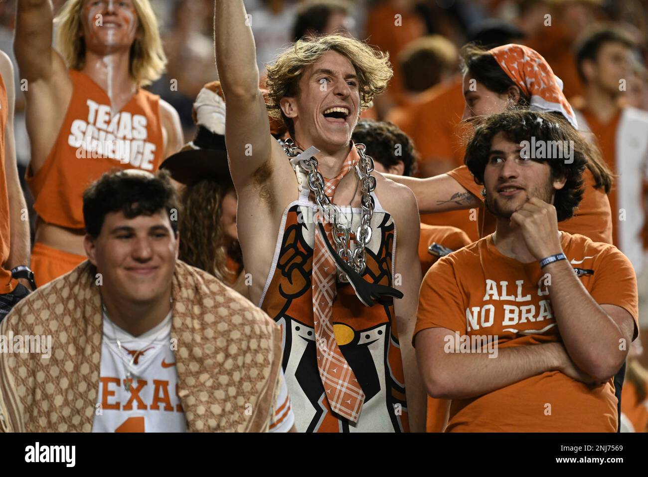 AUSTIN, TX - OCTOBER 01: Texas Longhorns fans celebrate a score during ...