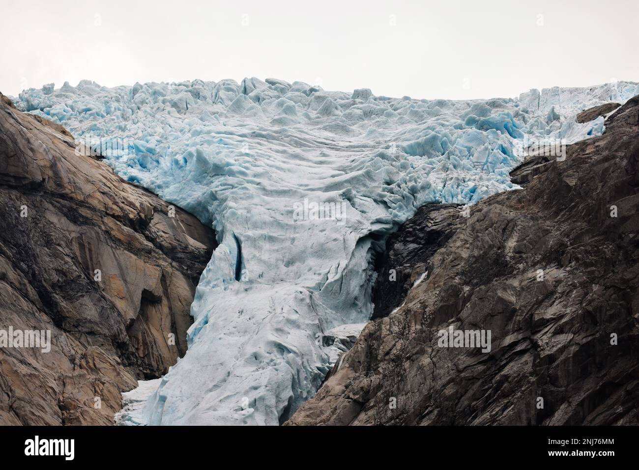 Hiking in the Area of the Glacier Briksdal, Briksdalsbreen, in Norway ...