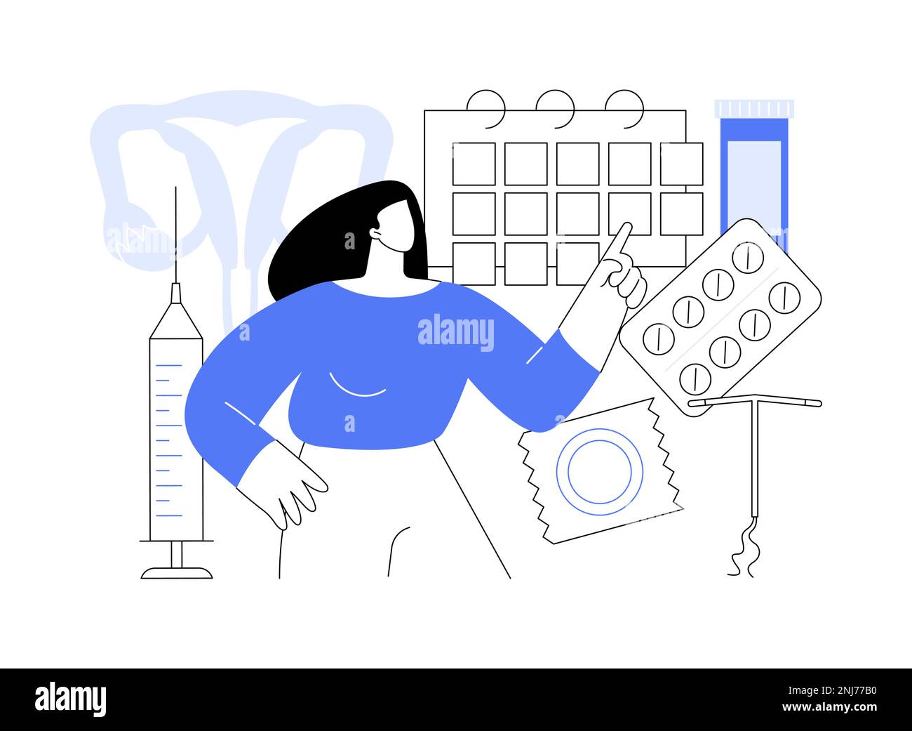 Female contraceptives abstract concept vector illustration Stock Vector ...