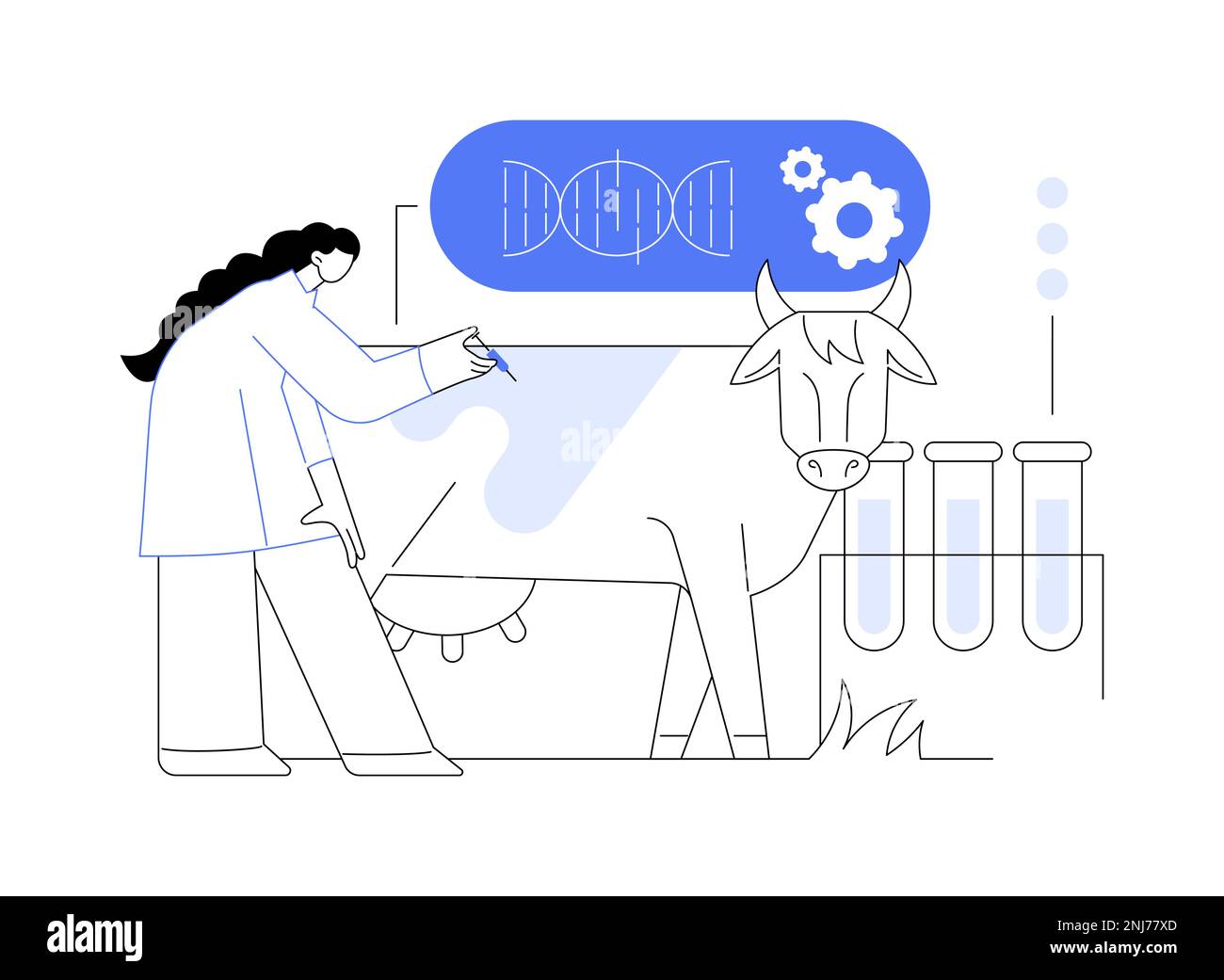 Genetically modified animals abstract concept vector illustration Stock ...