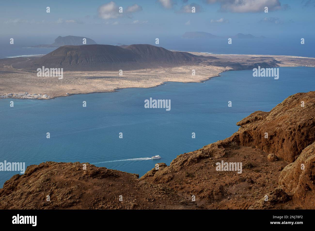 Panorama of La Graciosa Island from Mirador del Rio. Lanzarote, Canary ...