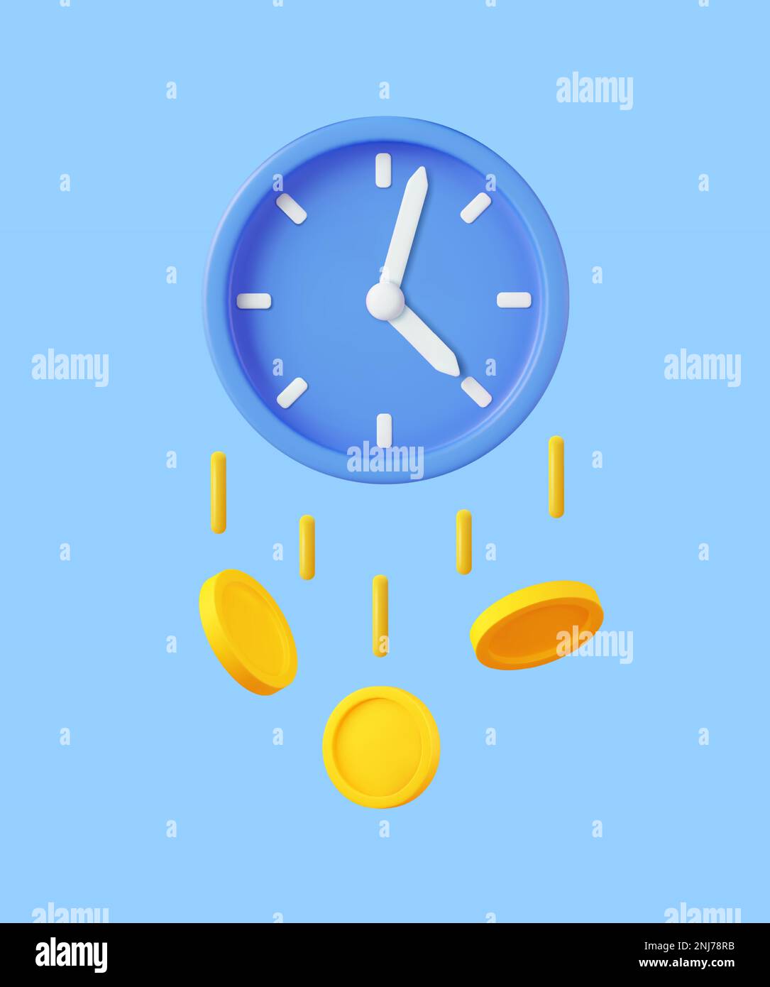 3D Clock with Dollar Golden Coins Stock Vector Image & Art - Alamy