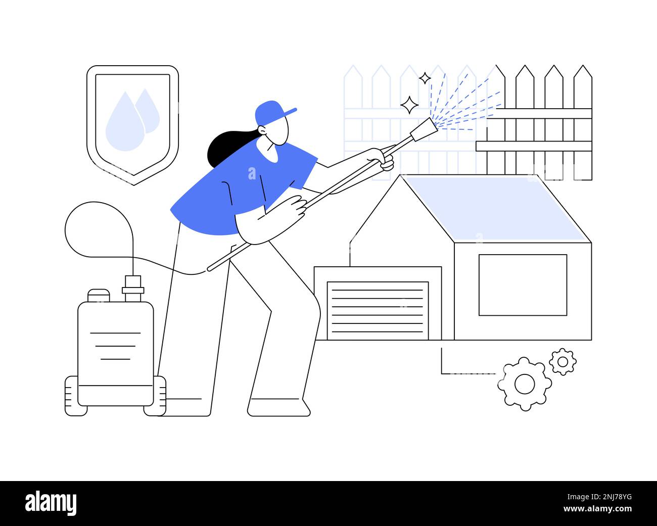 Power washing abstract concept vector illustration Stock Vector Image ...