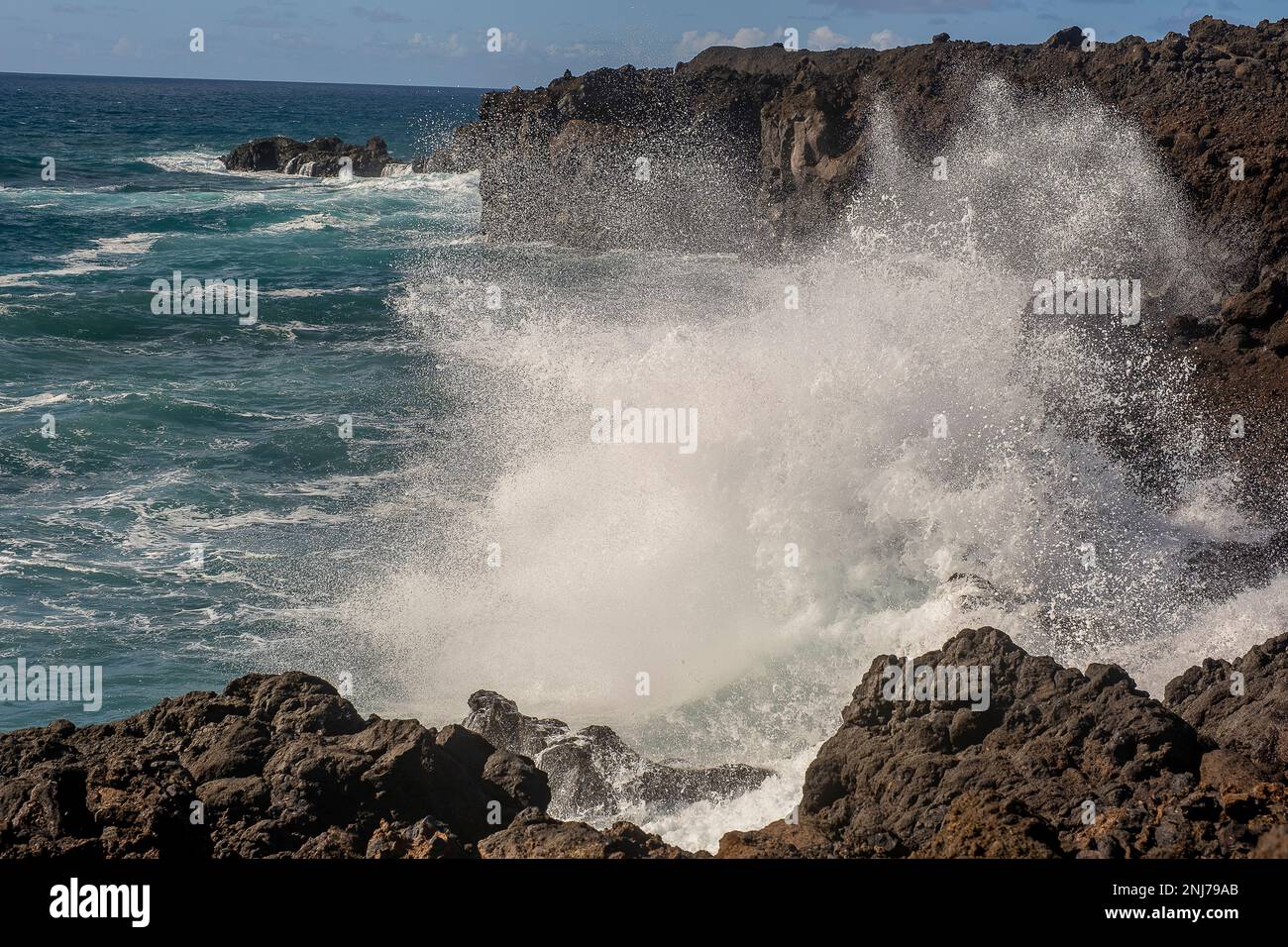 Breaking wave, Los Hervideros, Lanzarote, Spain Stock Photo - Alamy