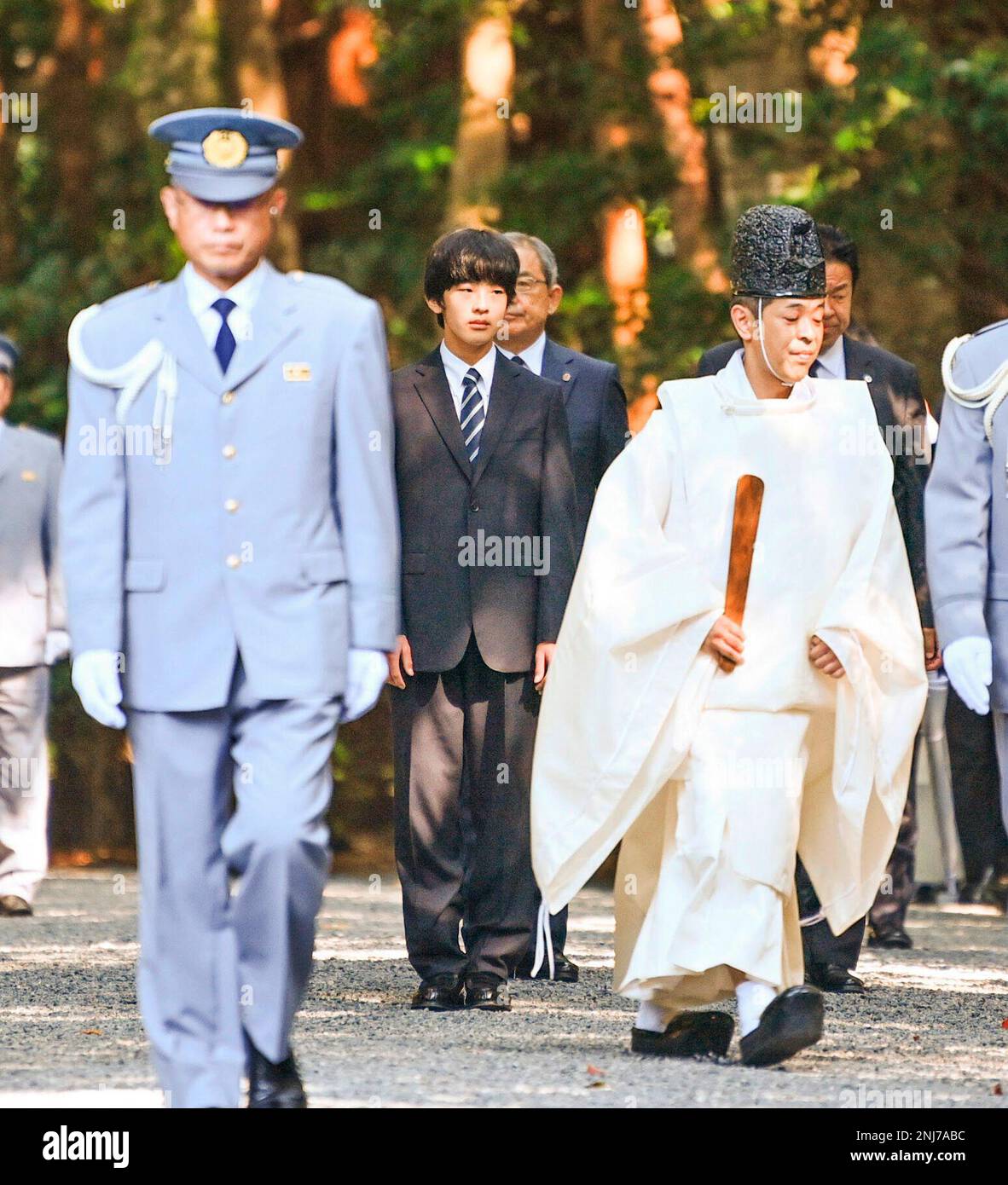 Prince Hisahito of Akishino visits Ise Jingu Shrine in Ise City, Mie ...