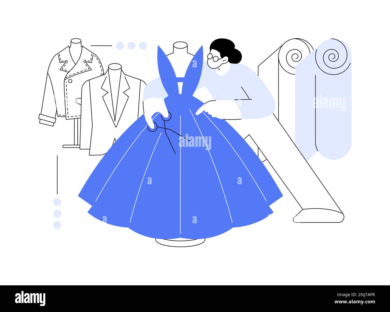 Custom clothing and accessories abstract concept vector illustration ...