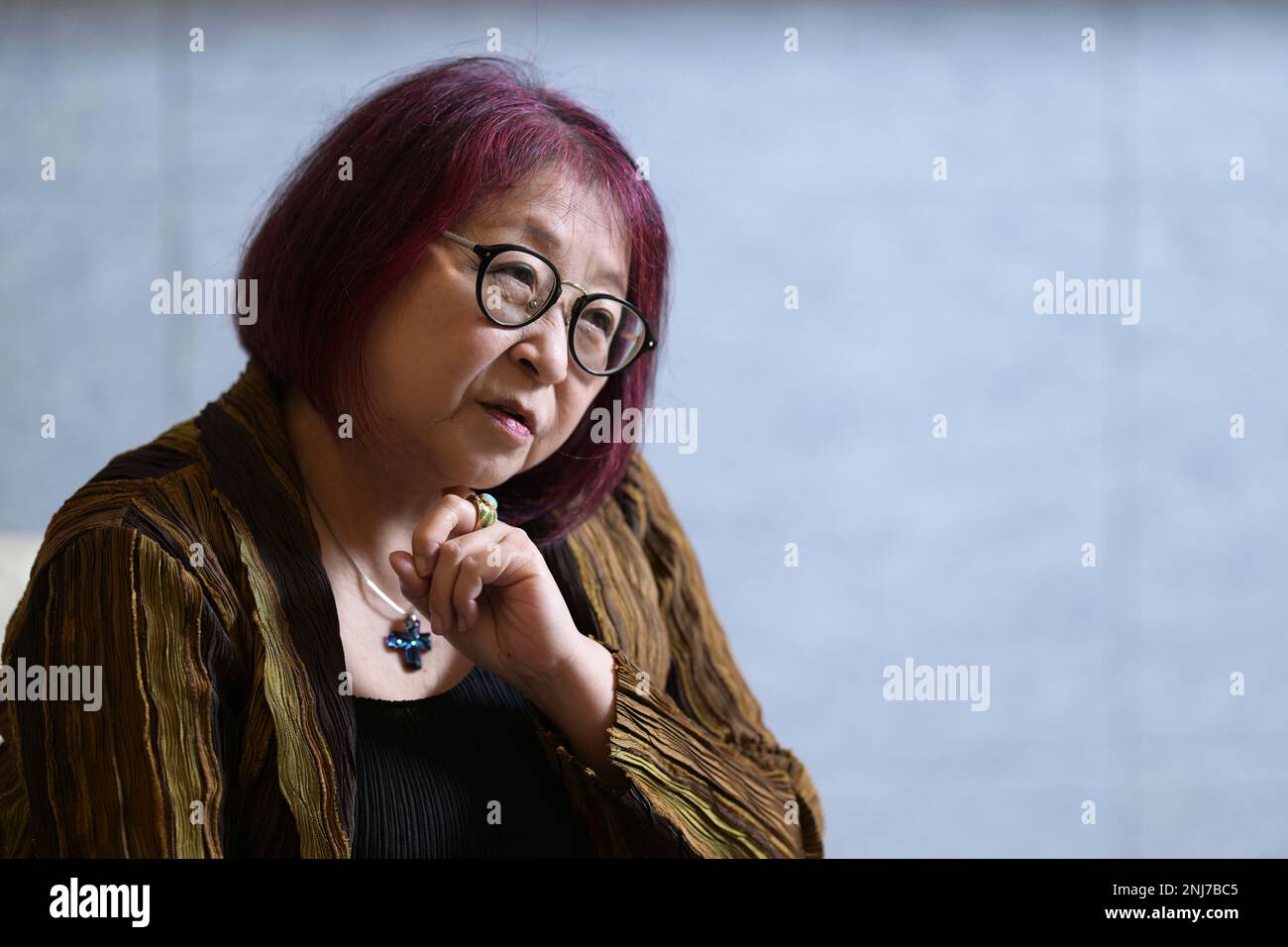 Rumiko Takahashi, Japanese manga artist, poses for photo during an ...