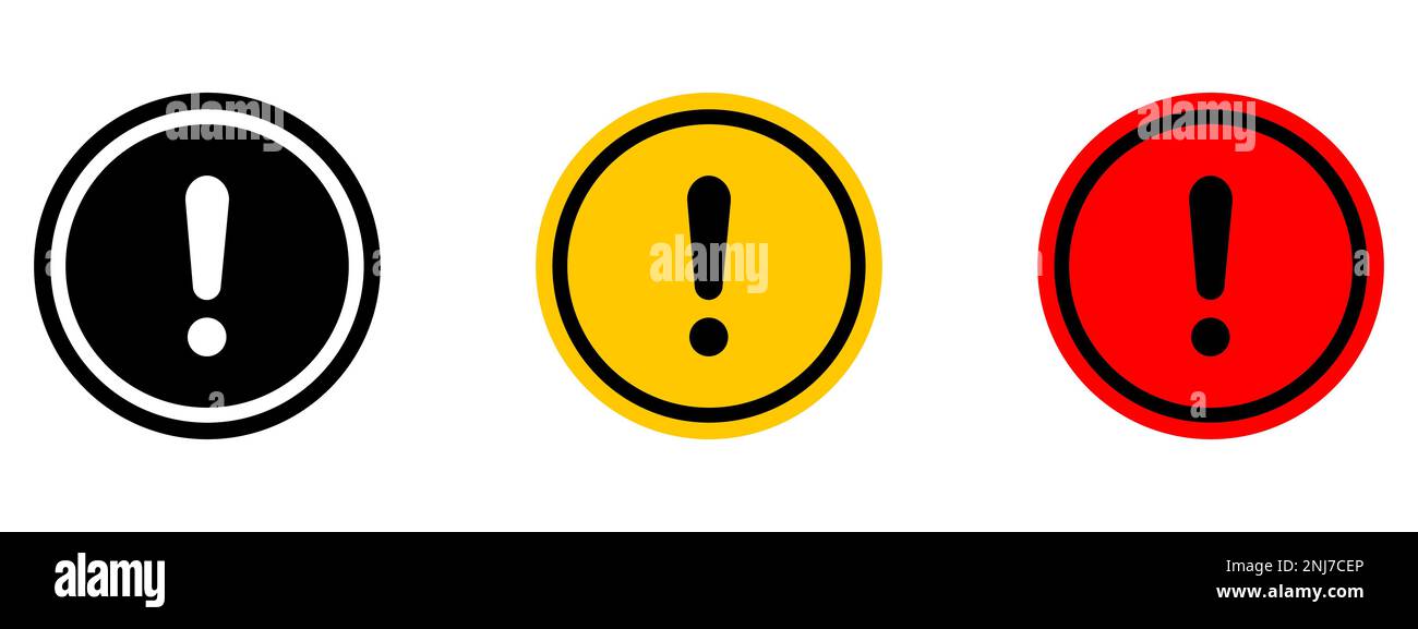 Caution warning signs set. Exclamation marks Stock Vector Image & Art ...
