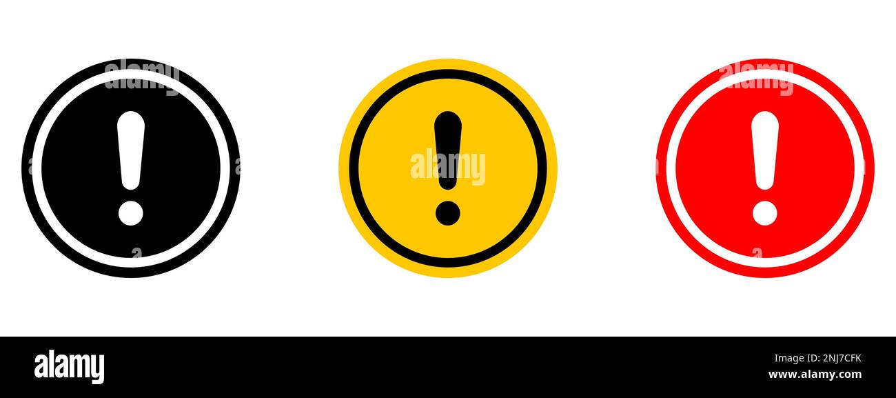 Caution warning signs set. Exclamation marks Stock Vector Image & Art ...
