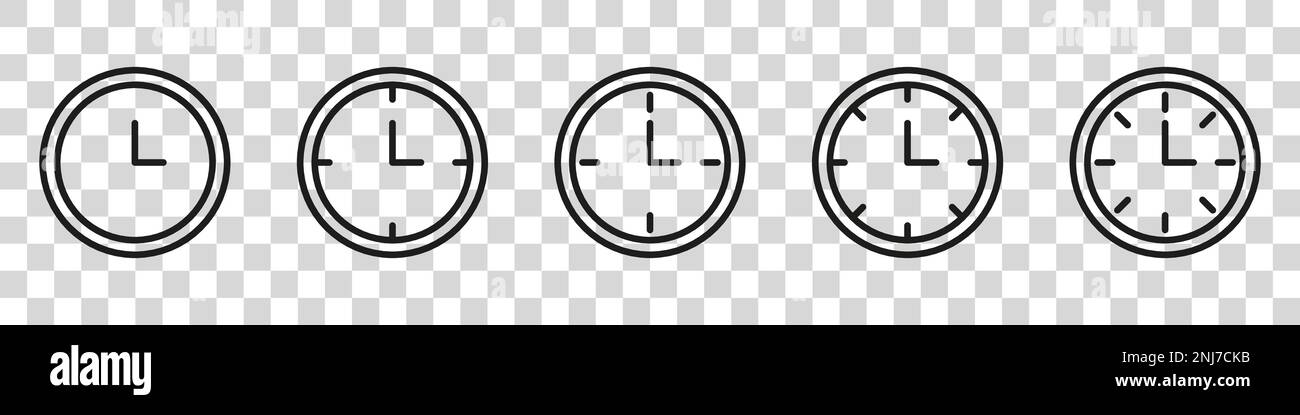Vector Time And Clock Icons Set Clocks Icon Collection Design