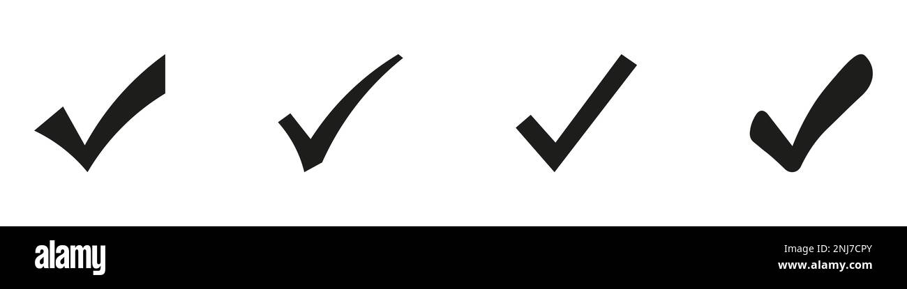 Check mark and x set icon. Simple web buttons. Checkmarks and x or ...