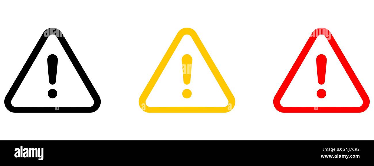Caution warning signs set. Exclamation marks Stock Vector Image & Art ...