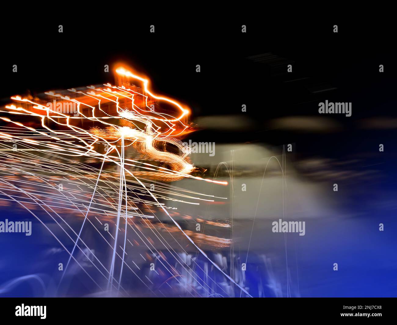 Speed movement and motion blur hi tech background. Blurry interface ...