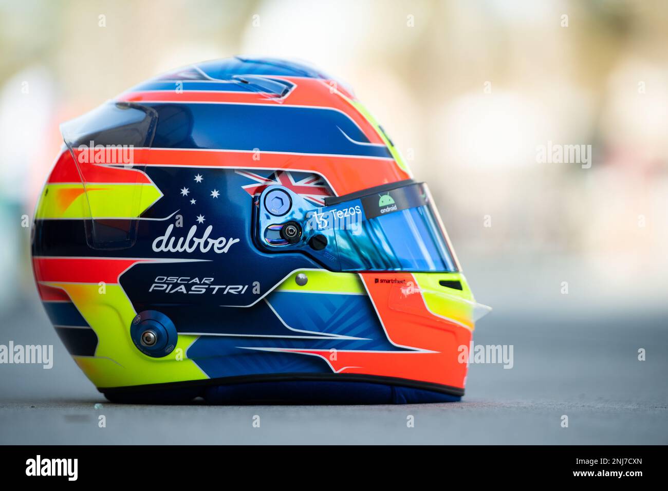 The helmet of Oscar Piastri (AUS) McLaren. 22.02.2023. Formula 1 ...