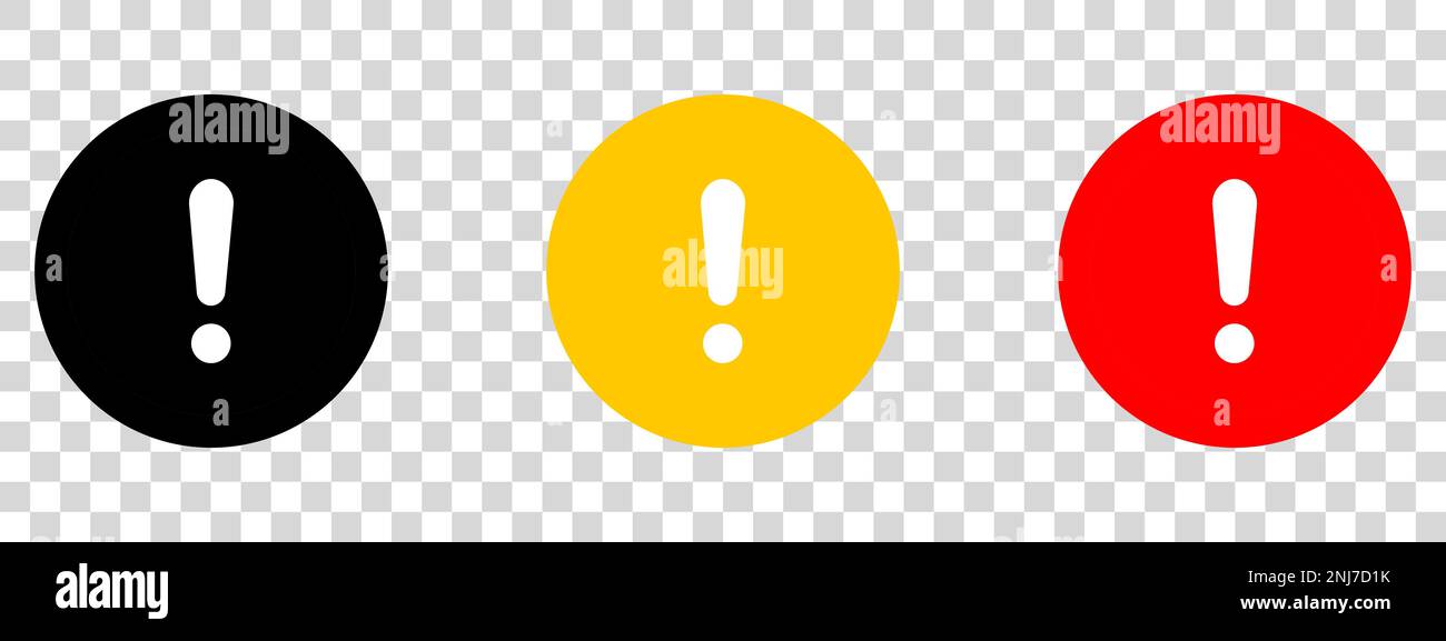 Caution warning signs set. Exclamation marks Stock Vector Image & Art ...