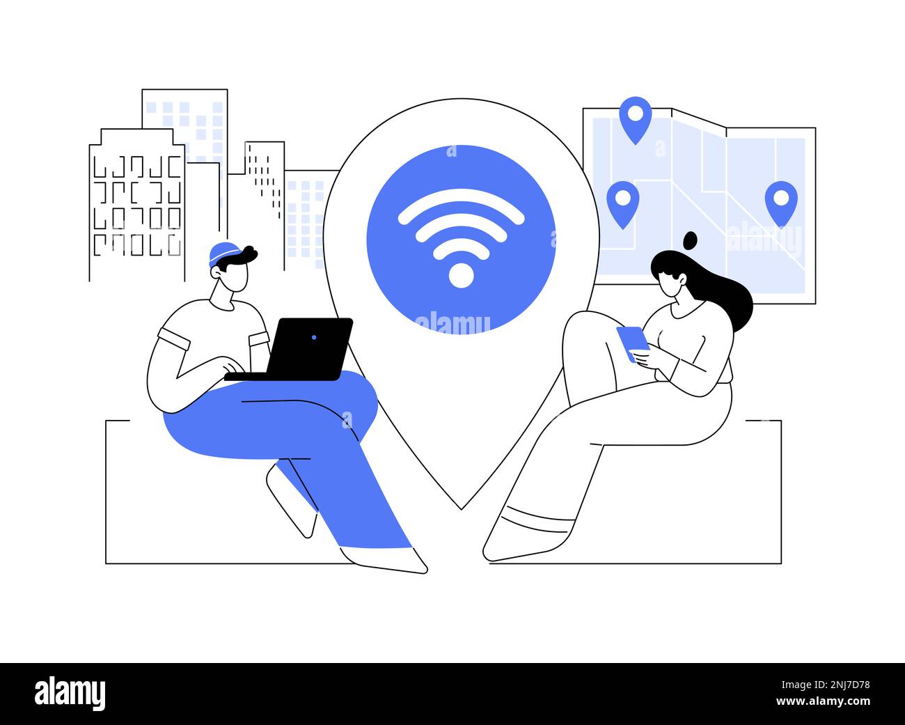 Public wi-fi hotspot abstract concept vector illustration Stock Vector ...