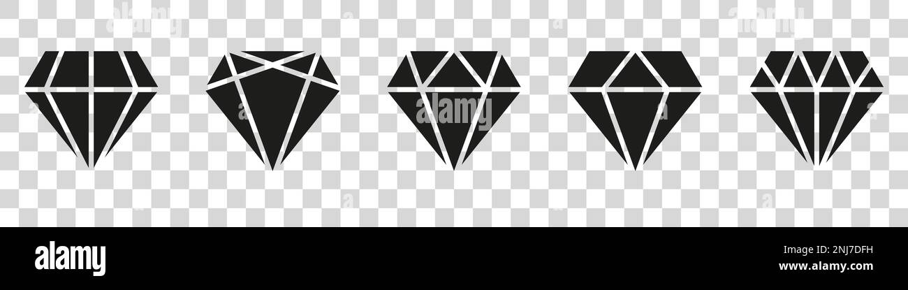 Diamond icon. Big collection quality diamonds. Linear diamond style and ...