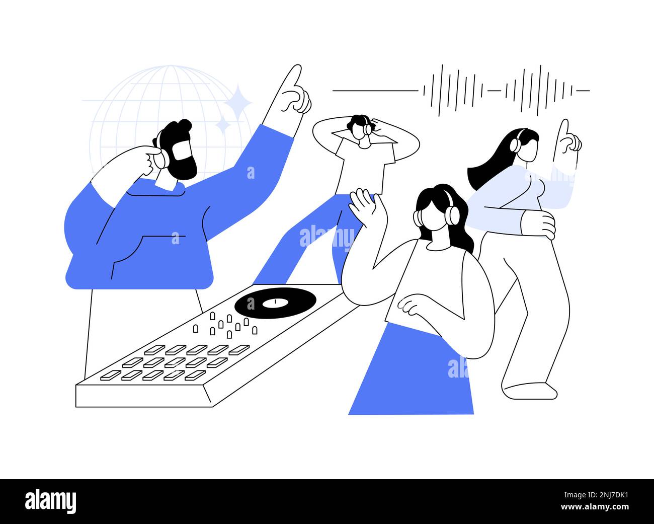 Silent disco abstract concept vector illustration Stock Vector Image ...