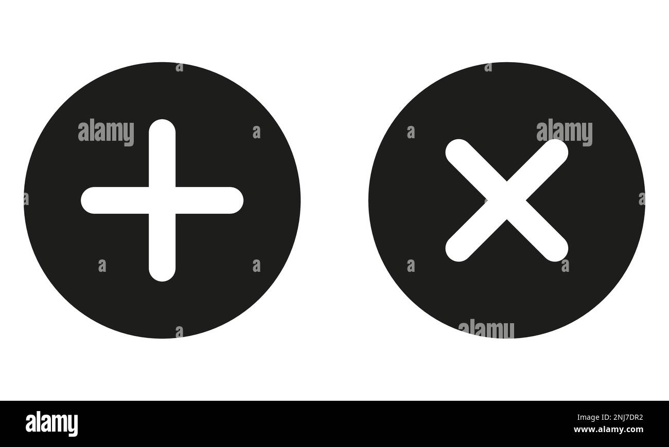 plus and minus signs vector icons set Stock Vector Image & Art - Alamy