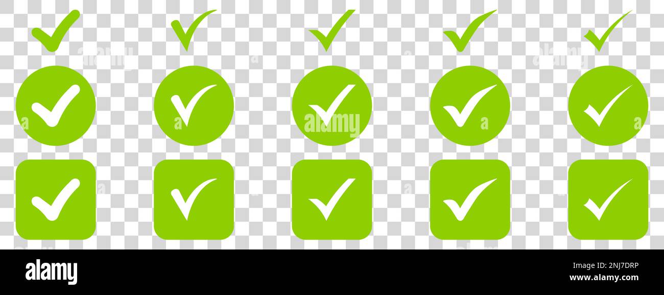 Check mark and x set icon. Simple web buttons. Checkmarks and x or ...