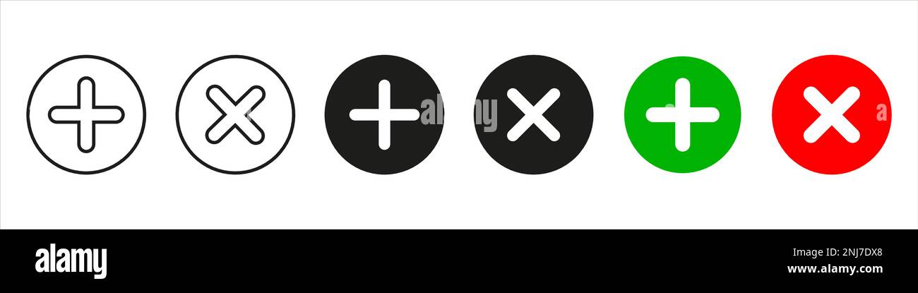 plus and minus signs vector icons set Stock Vector Image & Art - Alamy