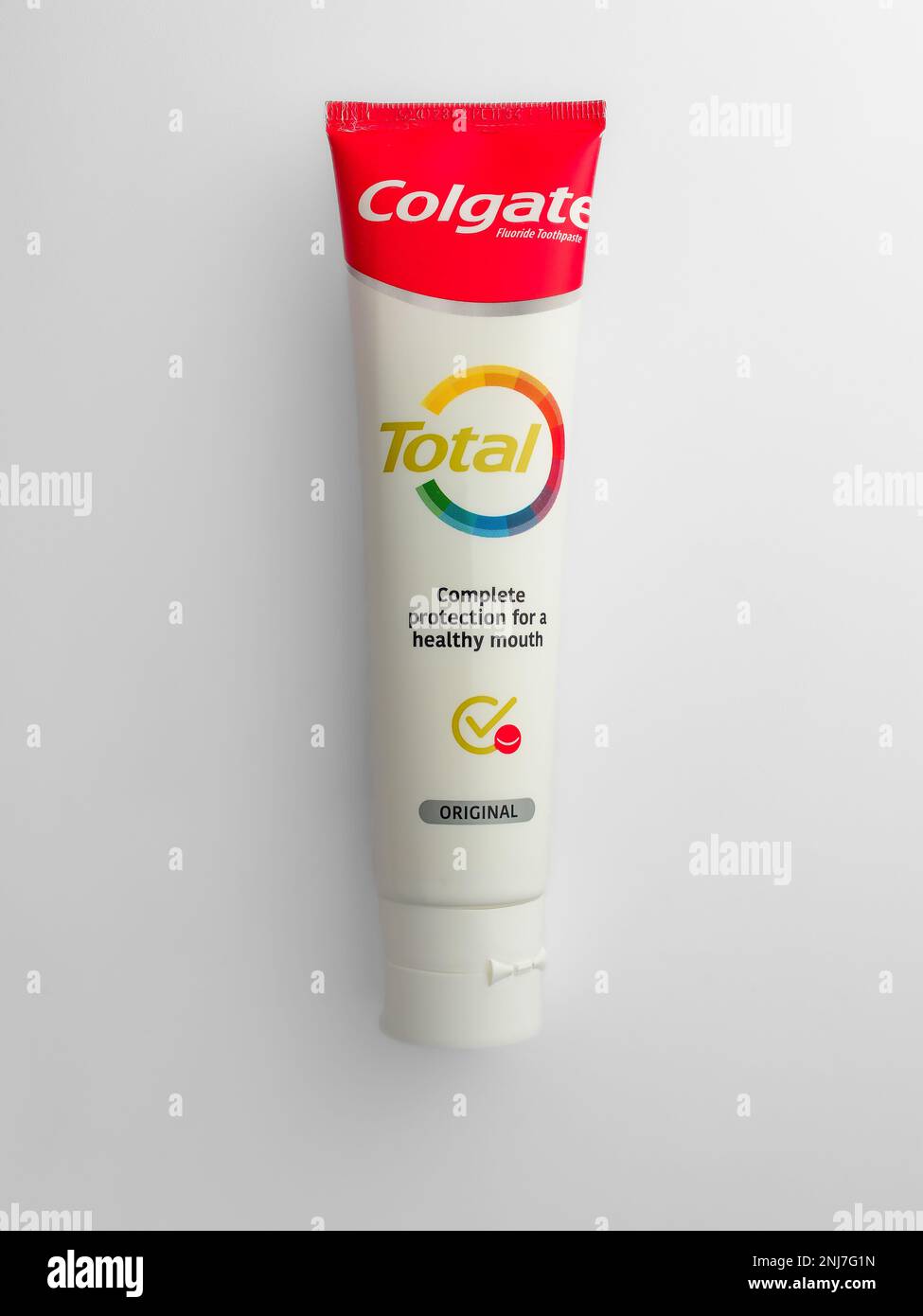 Pack of Colgate brand tooth paste isolated on a white background Stock ...