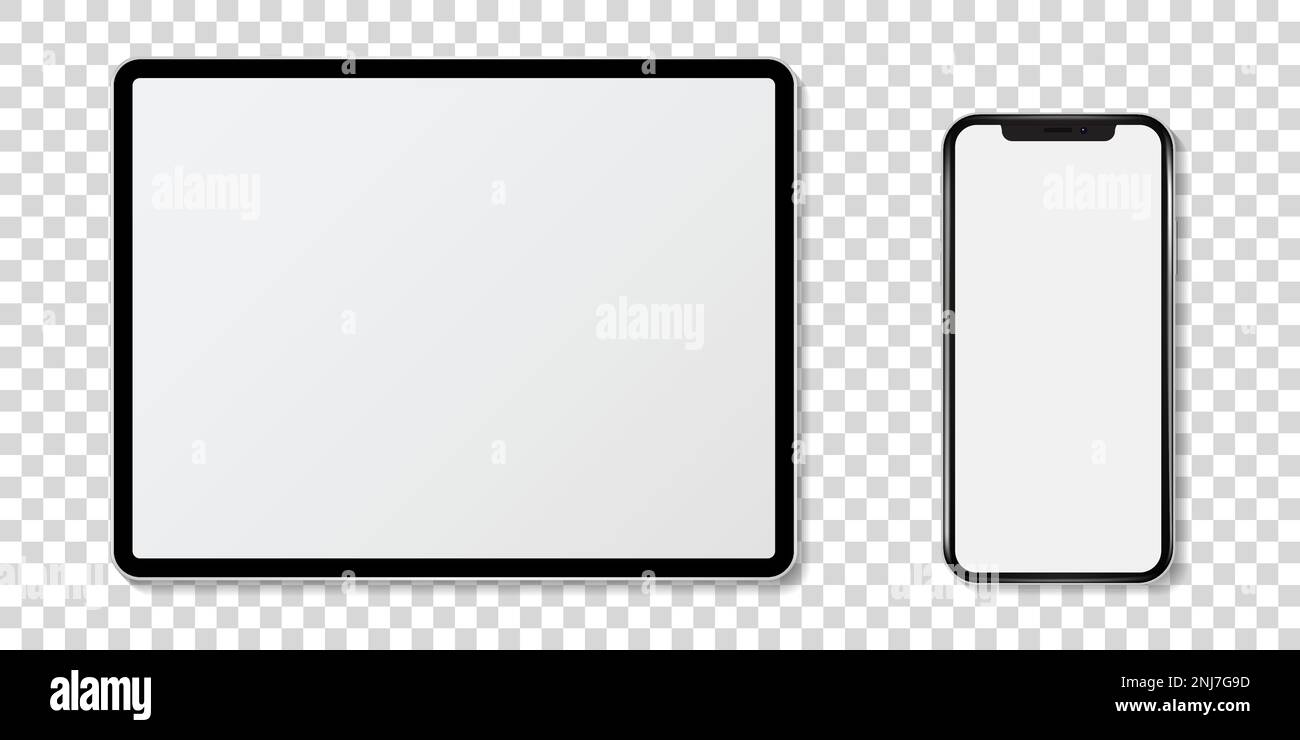 Device screen mockup. set of smartphone, tablet, laptop and monitor ...