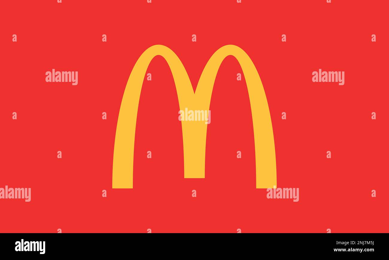 Big logo McDonalds.McDonalds vector icon. Editorial illustration Stock ...