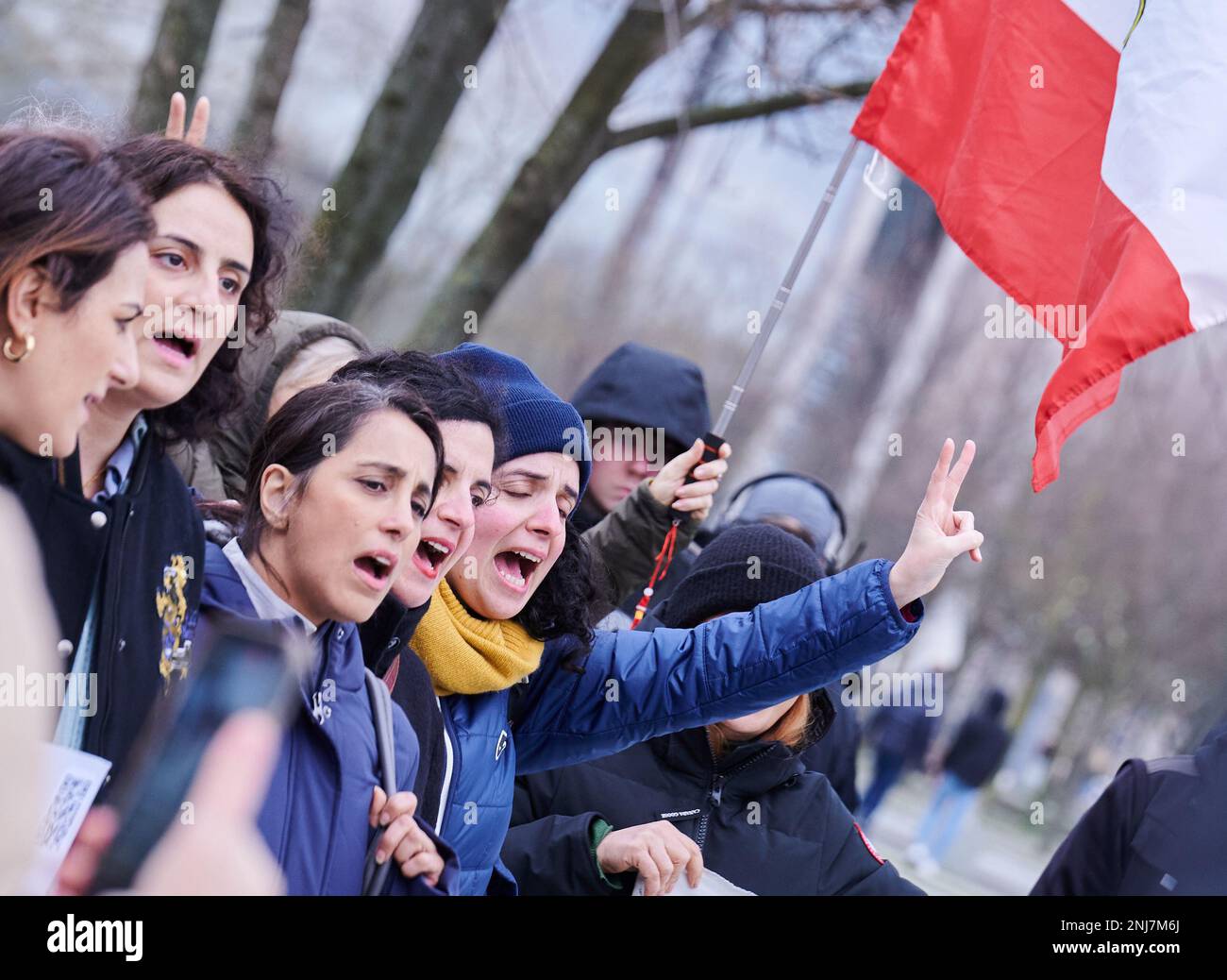 Berlin, Germany. 22nd Feb, 2023. "Jin, Jiyan, Azadi (Woman, Life ...