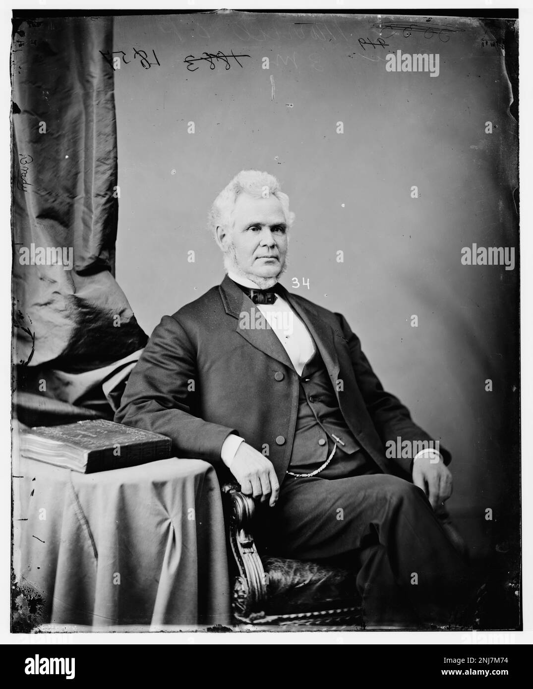 Portrait of Hon. Samuel Plummer Morrill, a U.S. politician from Maine ...
