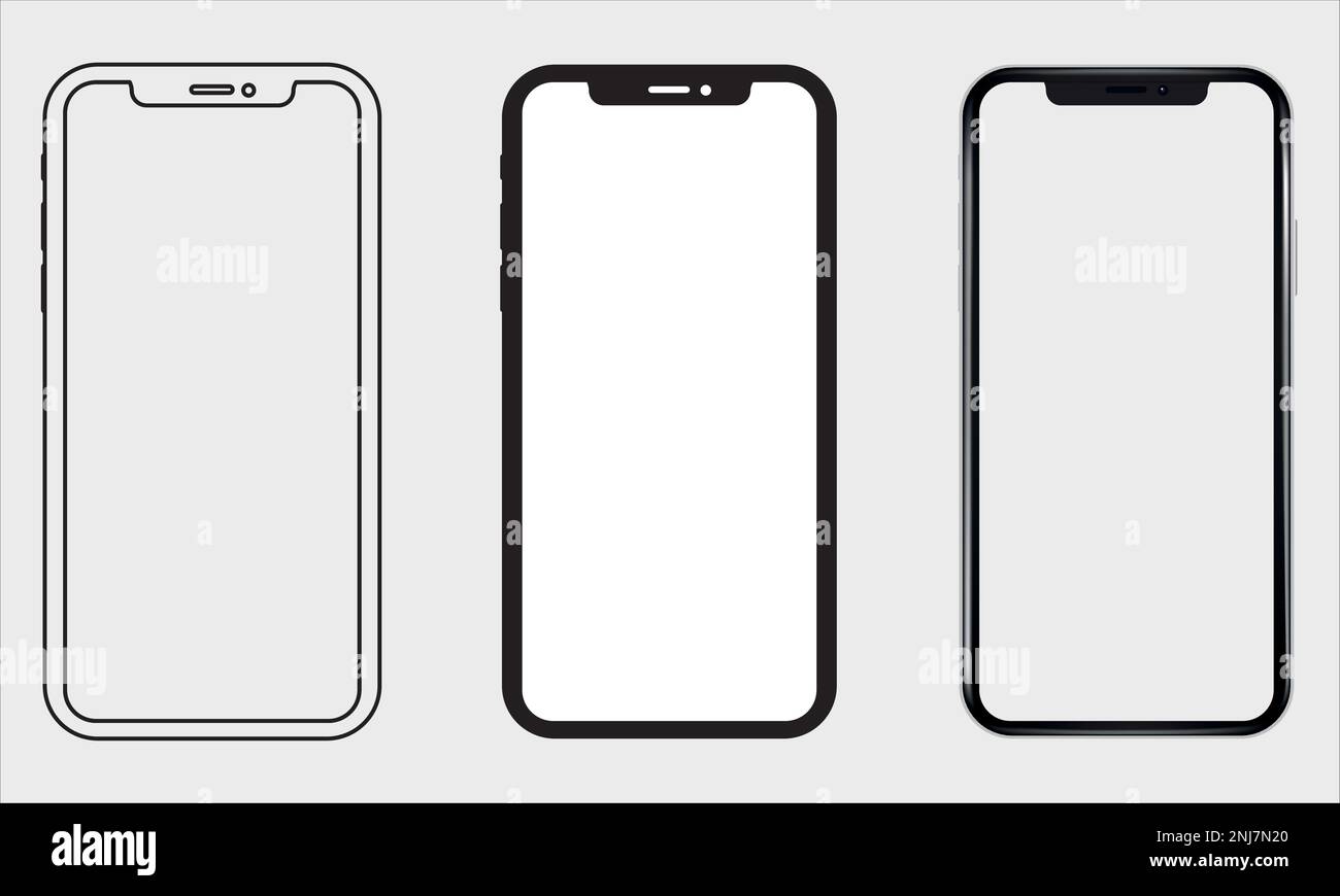 Realistic models smartphone with transparent screens. Smartphone mockup ...