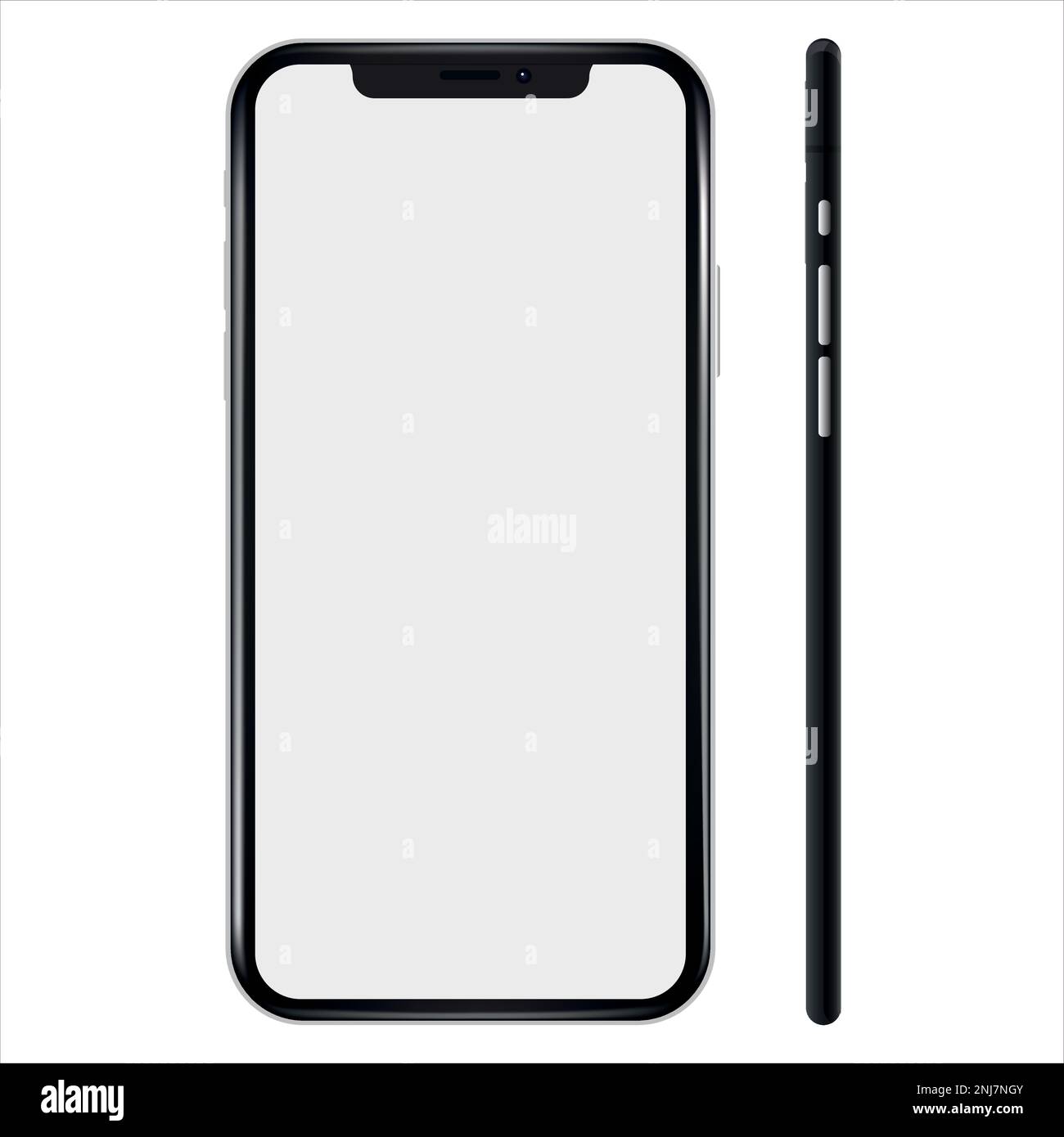 realistic models smartphone with transparent screens, smartphone mockup ...