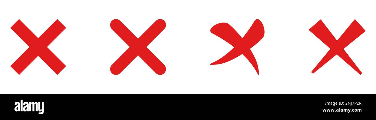 Red cross sign set. Wrong mark collection Stock Vector Image & Art - Alamy