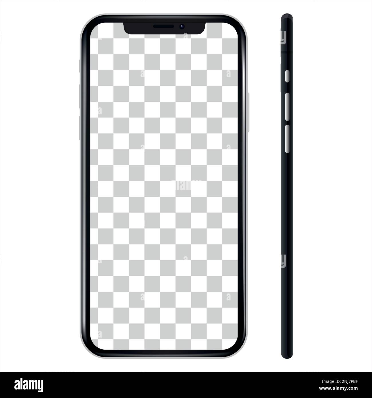 realistic models smartphone with transparent screens, smartphone mockup ...