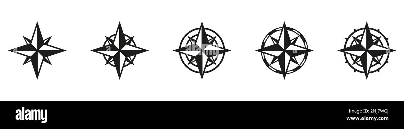 Compass icons. Set of vector compass icons Stock Vector Image & Art - Alamy