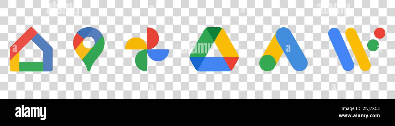 New Google product and programs logo on a white background, google ...