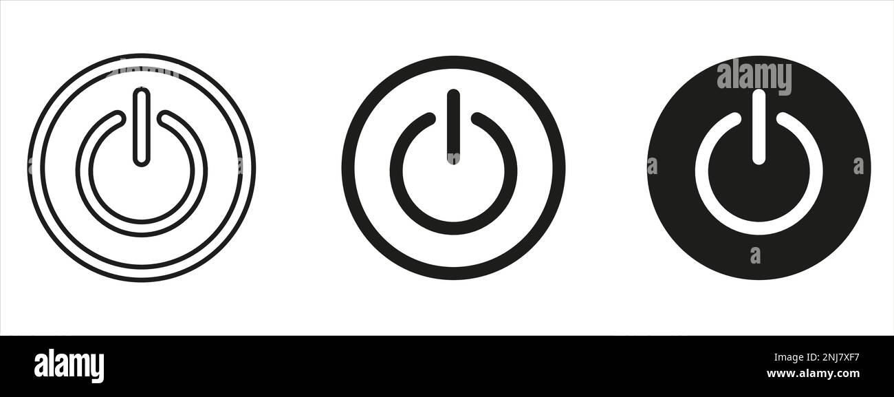 On-off icon set. Flat and line art style. Vector illustration isolated ...