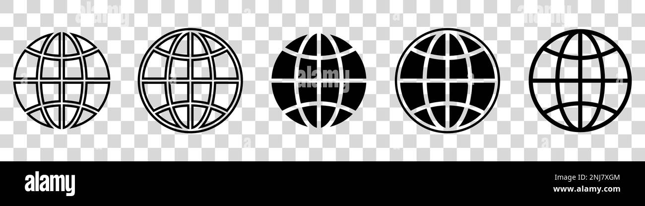 World icons set. World planet earth icon collection. Globes with world ...