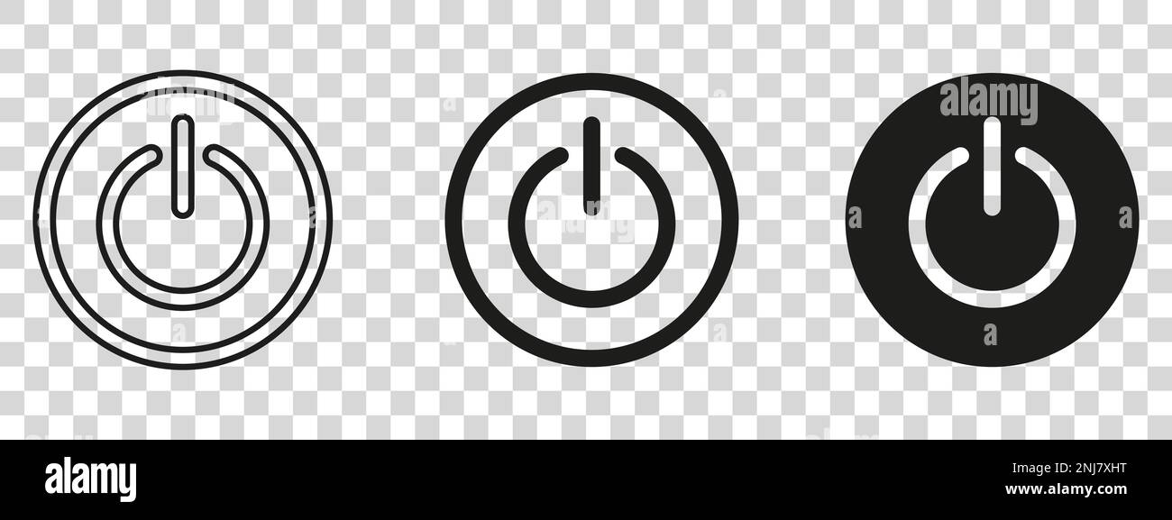 On-off icon set. Flat and line art style. Vector illustration isolated ...