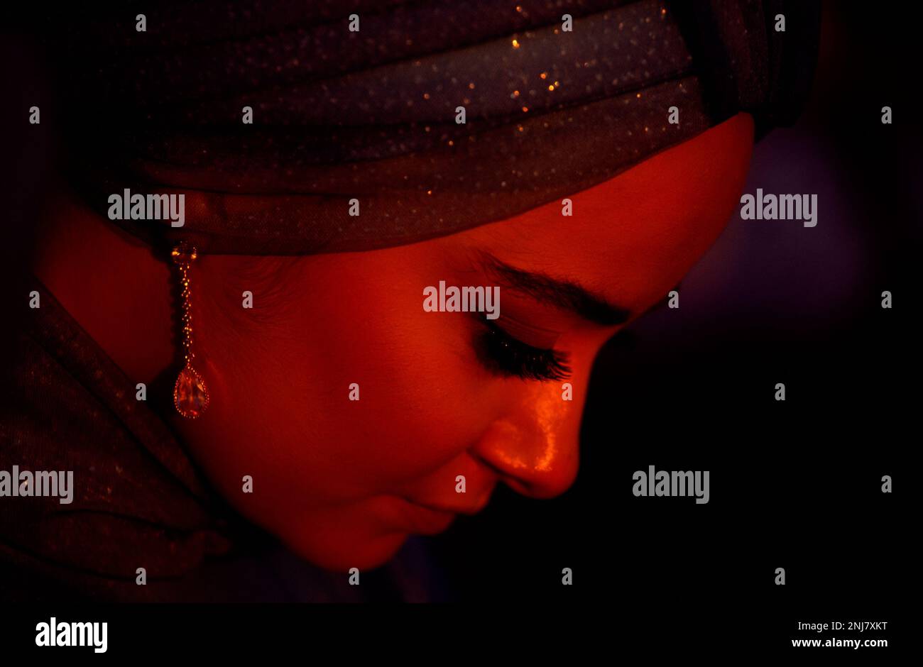 Portrait of a beautiful Arabian Woman wearing Hijab, Turkey Stock Photo ...