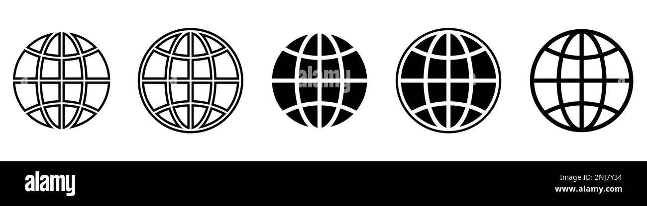 World icons set. World planet earth icon collection. Globes with world ...